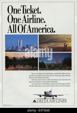 1990s UK Delta Magazine Advert Stock Photo - Alamy