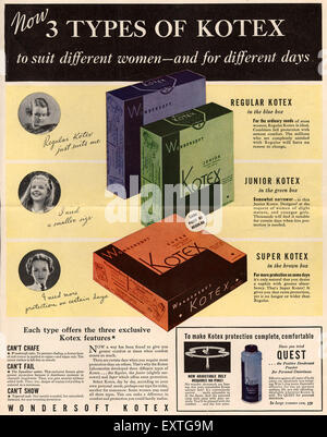 1930s USA Kotex Magazine Advert Stock Photo - Alamy