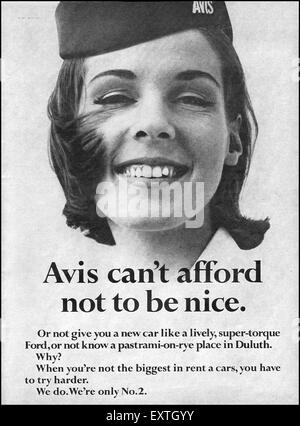 1960s USA Avis Magazine Advert Stock Photo - Alamy