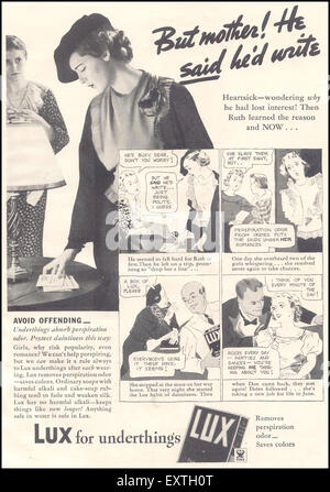 1930s USA Lux Magazine Advert Stock Photo - Alamy