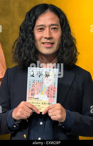 Author Naoki Matayoshi attends the Japanese literature award ceremony ...