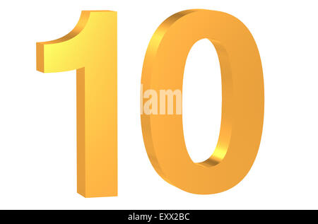 3D golden number 10 on star podium Stock Photo - Alamy