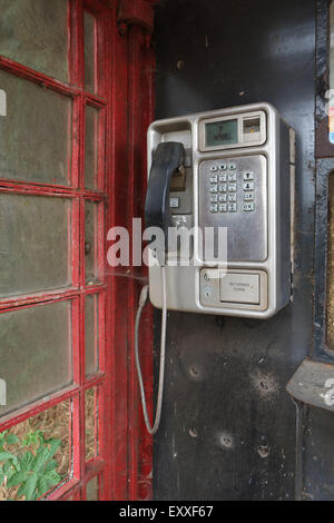 BT payphone red telephone box interior - Gairlochy, Scottish Highlands ...
