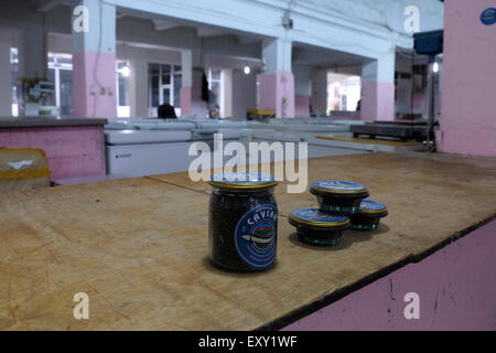 Fish and caviar at a market stall, Azerbaijan Stock Photo - Alamy