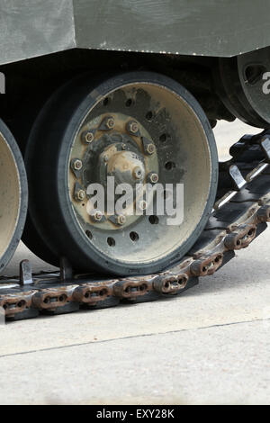 British tank track detail of a challenger tank at Bovington Military ...