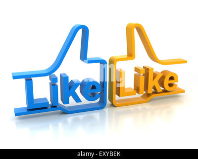 Thumbs up symbols, illustration Stock Photo - Alamy