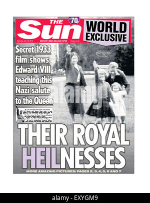 Controversial front page of The Sun Newspaper. July 18, 2015 Stock ...