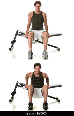 Triceps Dip Exercise Workout Stock Photo - Alamy