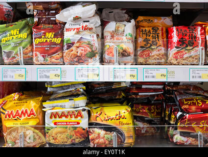 Foreign food packaging on the shelves of Warwick University supermarket ...
