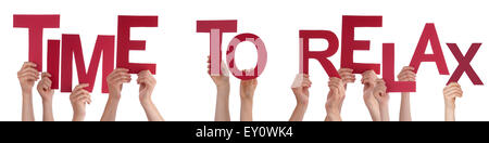 People Hands Building Word Relax, Isolated Background Stock Photo - Alamy