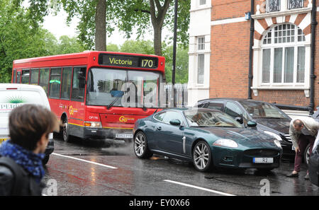 London Bus hit a sports car in London Featuring: London Bus Where ...