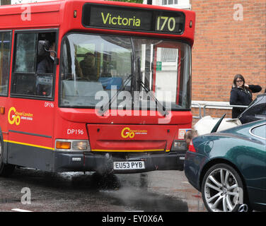 London Bus hit a sports car in London Featuring: London Bus Where ...
