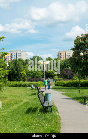 The sculpture 'Guardian Angel' by Roman Stanczak is seen in the Brodno ...