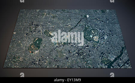 Satellite view of Tokyo map, Japan Stock Photo - Alamy