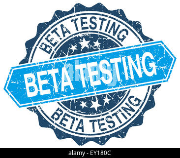 Beta testing grunge blue stamp Stock Photo - Alamy