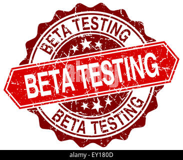 Beta testing grunge red stamp Stock Photo - Alamy