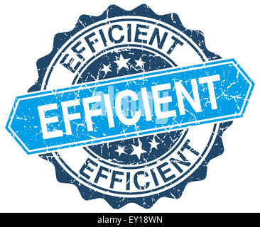 Efficient grunge blue round stamp Stock Photo - Alamy