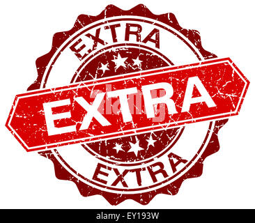 extra grunge retro red isolated ribbon stamp Stock Photo - Alamy