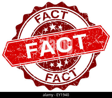 fact red round grunge vintage ribbon stamp Stock Photo - Alamy