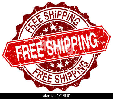 red scratched stamp free shipping Stock Photo - Alamy