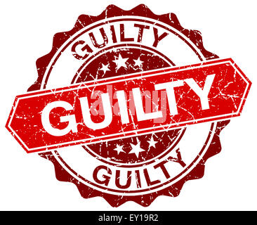 not guilty red round grunge stamp on white Stock Photo - Alamy