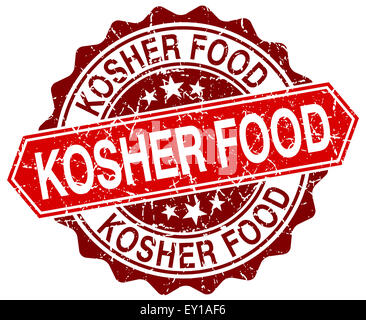 kosher food red grunge round vintage rubber stamp Stock Photo - Alamy