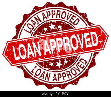 loan approved grunge retro red isolated ribbon stamp Stock Photo - Alamy