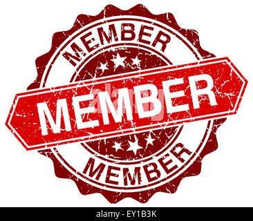 MEMBER red round grungy stamp Stock Photo - Alamy