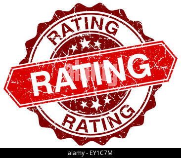 rating red grunge round vintage rubber stamp Stock Photo - Alamy