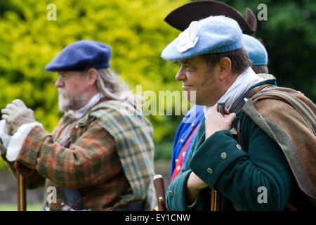 Scottish soldiers in a reenactment of the Jacobite rising of 1745 in ...