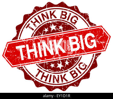 THINK BIG red Rubber Stamp over a white background Stock Photo - Alamy