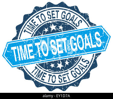 goals blue round grunge stamp on white Stock Photo - Alamy