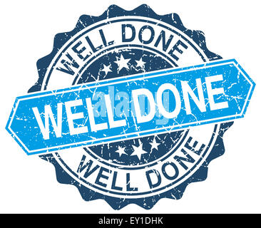 well done blue round grunge stamp Stock Vector Art & Illustration, Vector Image: 138259134 - Alamy