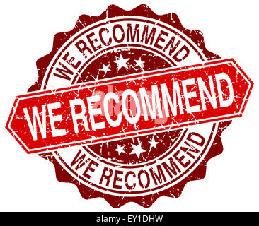 we recommend red grunge round vintage rubber stamp Stock Photo - Alamy