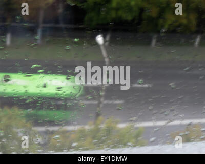 Traces of dried drops of dirty water on the glass Stock Photo - Alamy