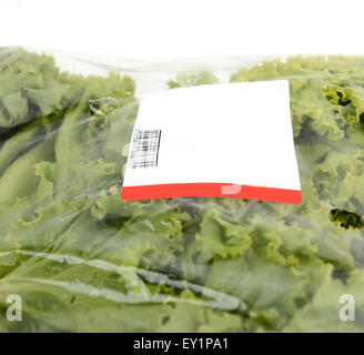 iceberg lettuce in plastic bag package with price tag Stock Photo - Alamy