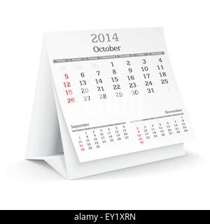 october 2014 - calendar - vector illustration Stock Vector Image & Art ...
