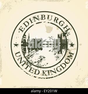 edinburgh castle united kingdom architecture vector illustration black ...