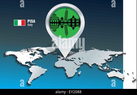 Urban vector city map of Pisa, Italy Stock Vector Art & Illustration ...