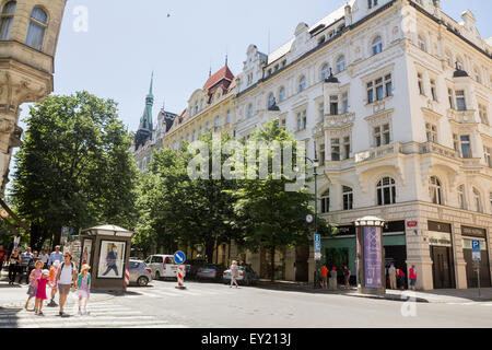Parizska Street, Prague shopping, Czech Republic Tourists I front of ...