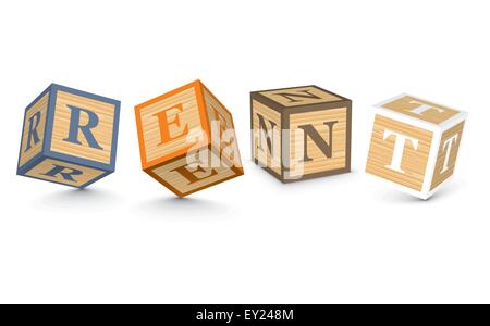 RENT written with alphabet blocks - vector illustration Stock Vector ...