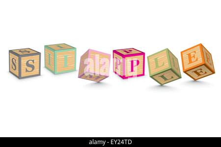 SIMPLE written with alphabet blocks - vector illustration Stock Vector ...