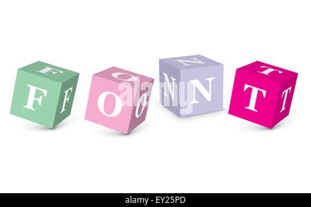 FONT written with alphabet blocks - vector illustration Stock Vector ...