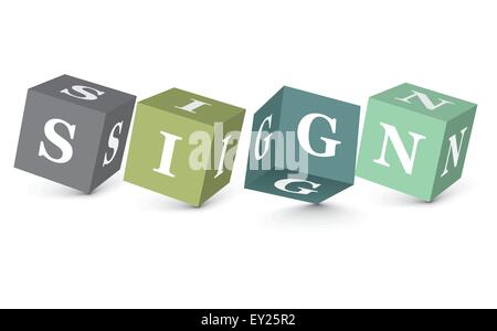 SIGN written with alphabet blocks - vector illustration Stock Vector ...
