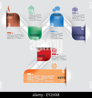 Infographic examples cartels tickets numbered sheets Stock Photo - Alamy