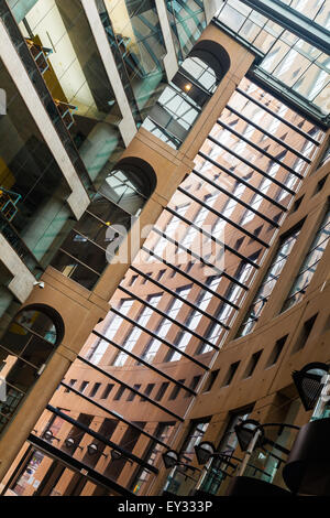Atrium of the Vancouver Public Library Central Branch in downtown ...