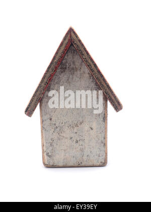 Wooden toy symbol of house isolated on white Stock Photo - Alamy