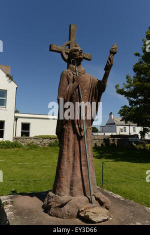 Statue Irish Monk St Aidan founder Lindisfarne Monastery 634AD Holy ...