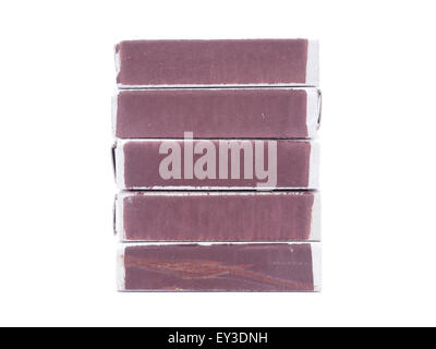 Closed cardboard matchbox on a white background. Flat lay minimal. Top ...