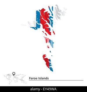faroe islands map with flag Stock Vector Image & Art - Alamy
